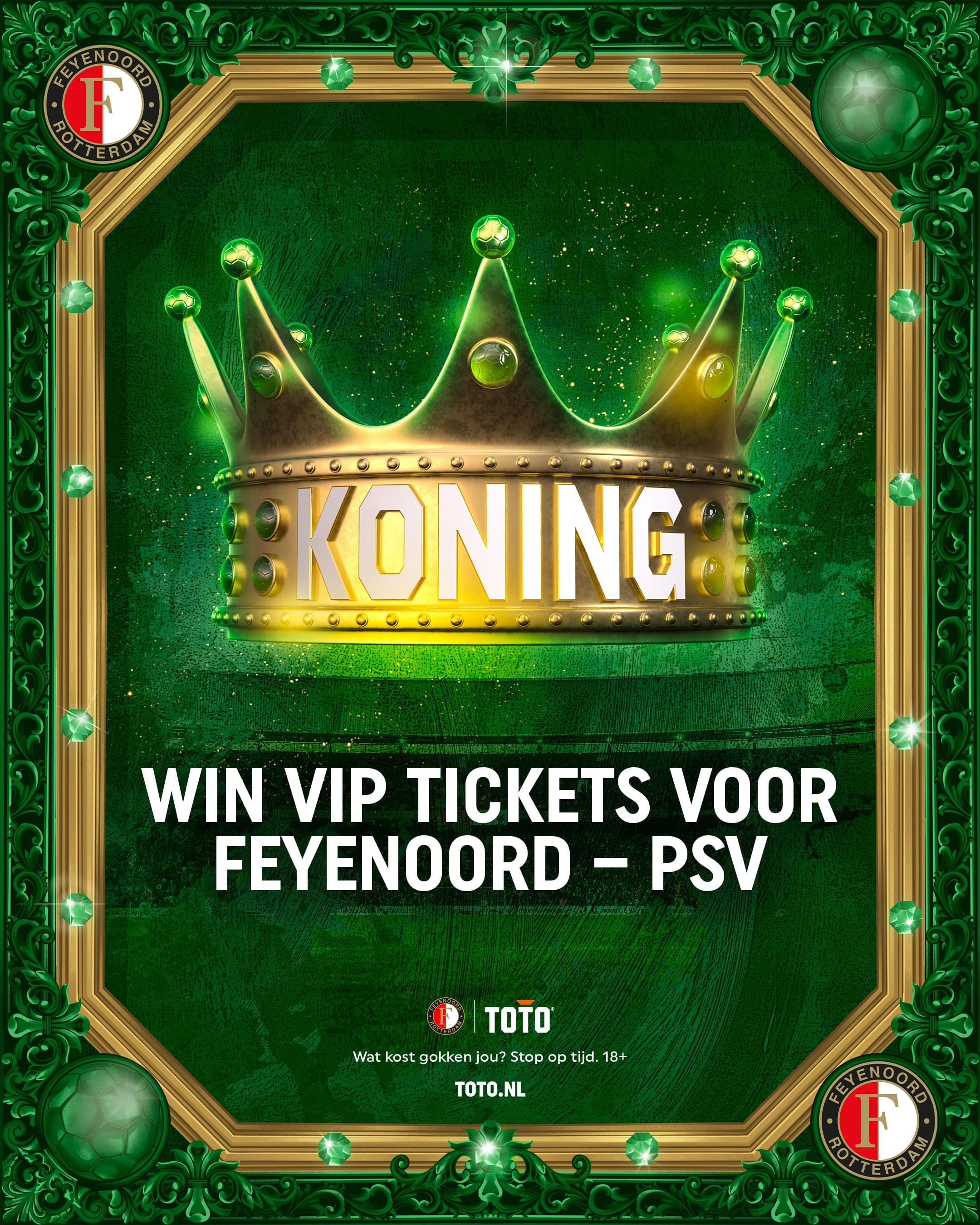 KONING, MAAK KANS OP VIP-TICKETS VOOR FEYENOORD - PSV